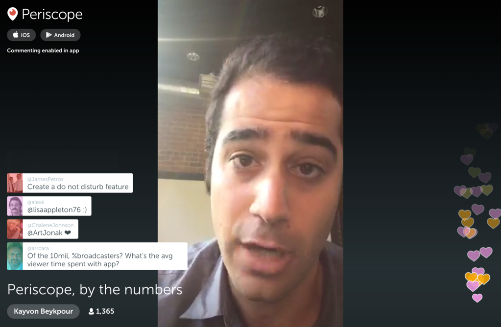 ライブストリーミングのPeriscope、登録ユーザー1000万人突破。1日の視聴時間は40年 | TechCrunch Japan Archive