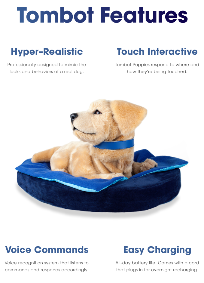 認知症の高齢者の心を和らげる、モフモフなロボット犬「Tombot」 | TechCrunch Japan Archive