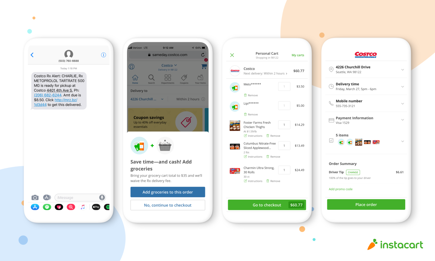 Instacartがコストコと提携し処方薬の配達を開始、数カ月内に全米で提供 | TechCrunch Japan Archive