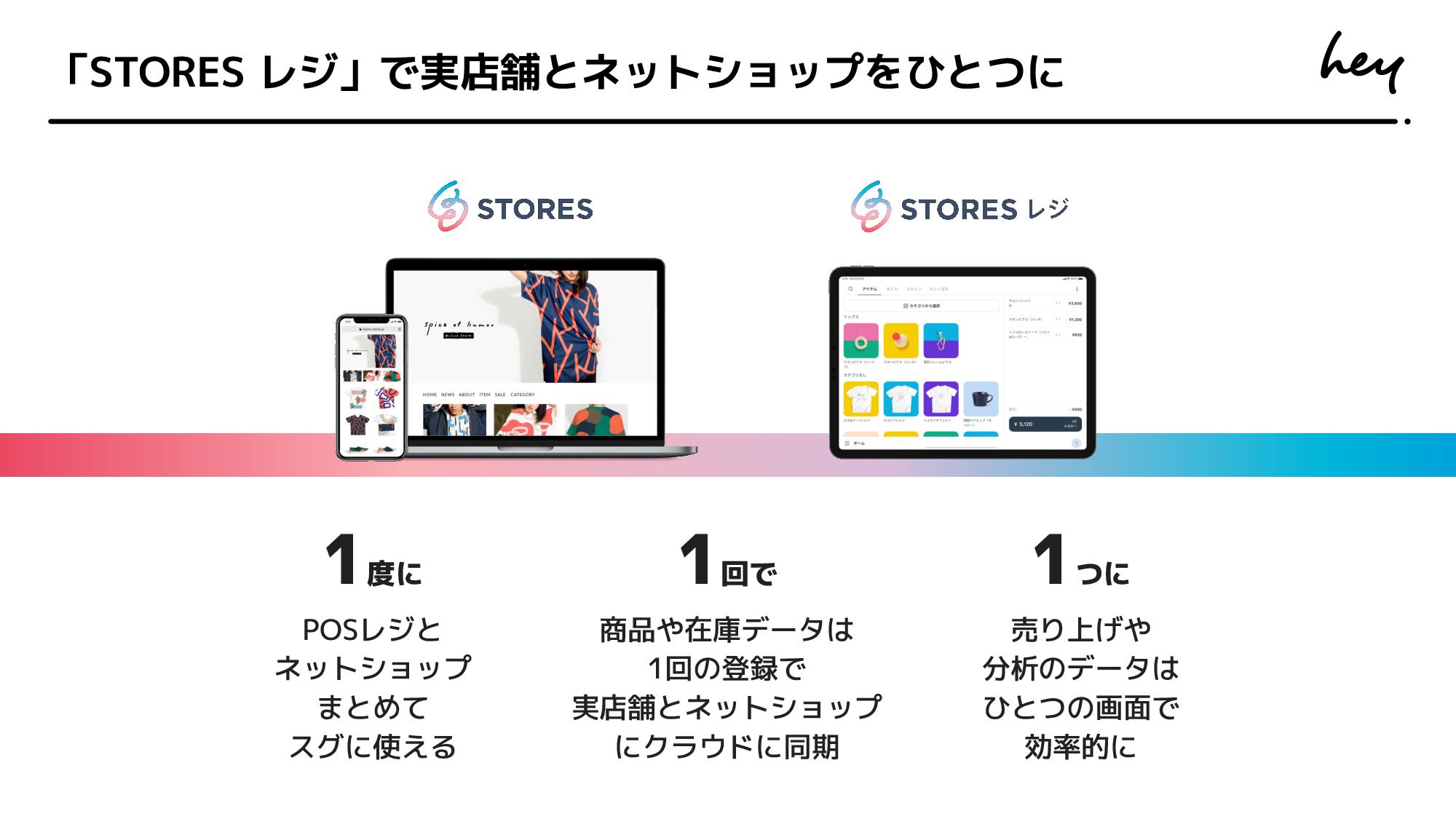 heyが実店舗とネットショップの商品・在庫・売上データを自動で同期・一元管理できるPOSレジアプリ「STORES レジ」公開 ...